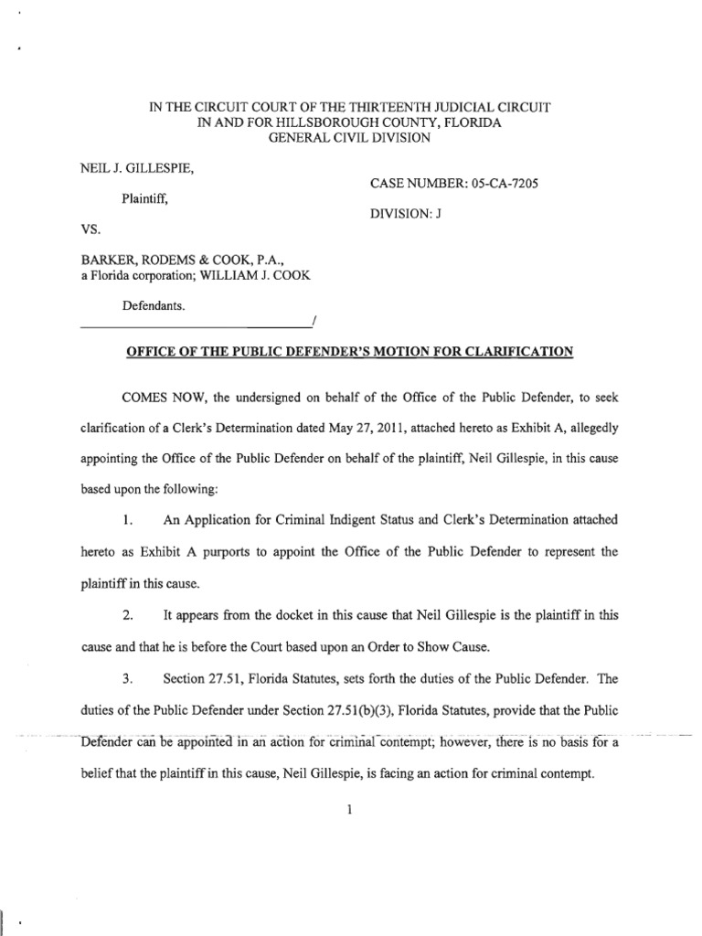 Public Defender Motion, Order Relieving, Jun-01-2011 | PDF | Public ...