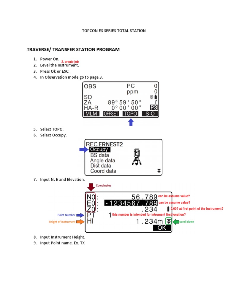 Step-by-Step Instructions for Performing a Traverse Survey Using a ...