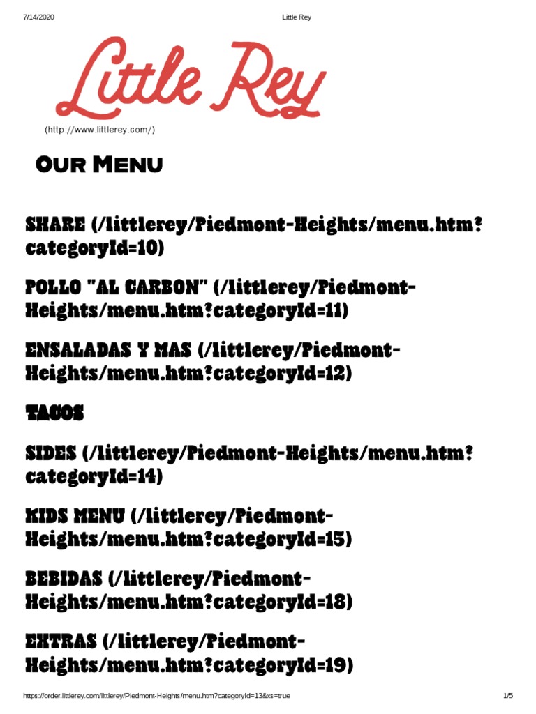 Little Rey | PDF | Menu | Food Industry