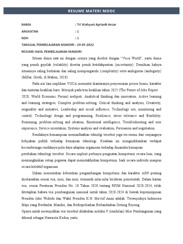 Resume Materi Mooc Agenda 2 Materi 3 | PDF