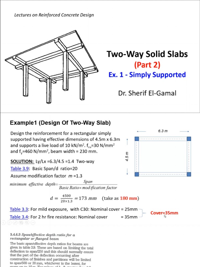 RCD - Two-Way Solid Slabs (Part 2) - Simply Supported - Worked Example ...