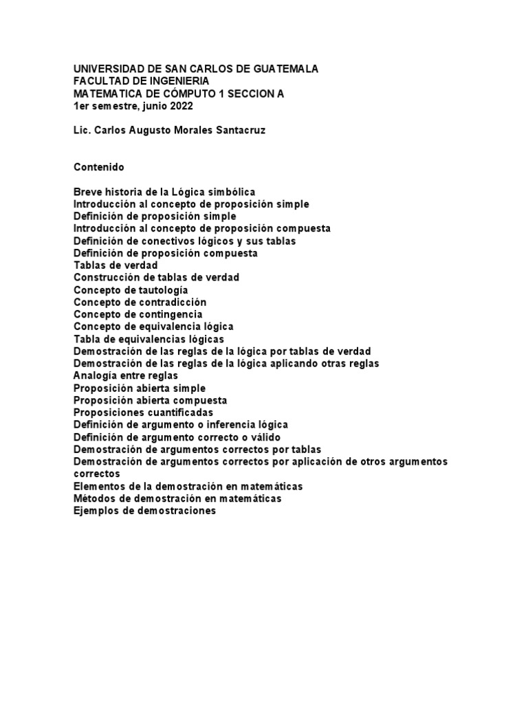 Lógica Simbólica y Tablas de Verdad | PDF | Proposición | Lógica matemática
