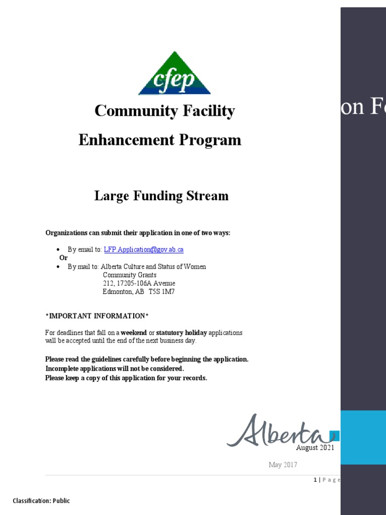 Application Form: Community Facility Enhancement Program | PDF ...