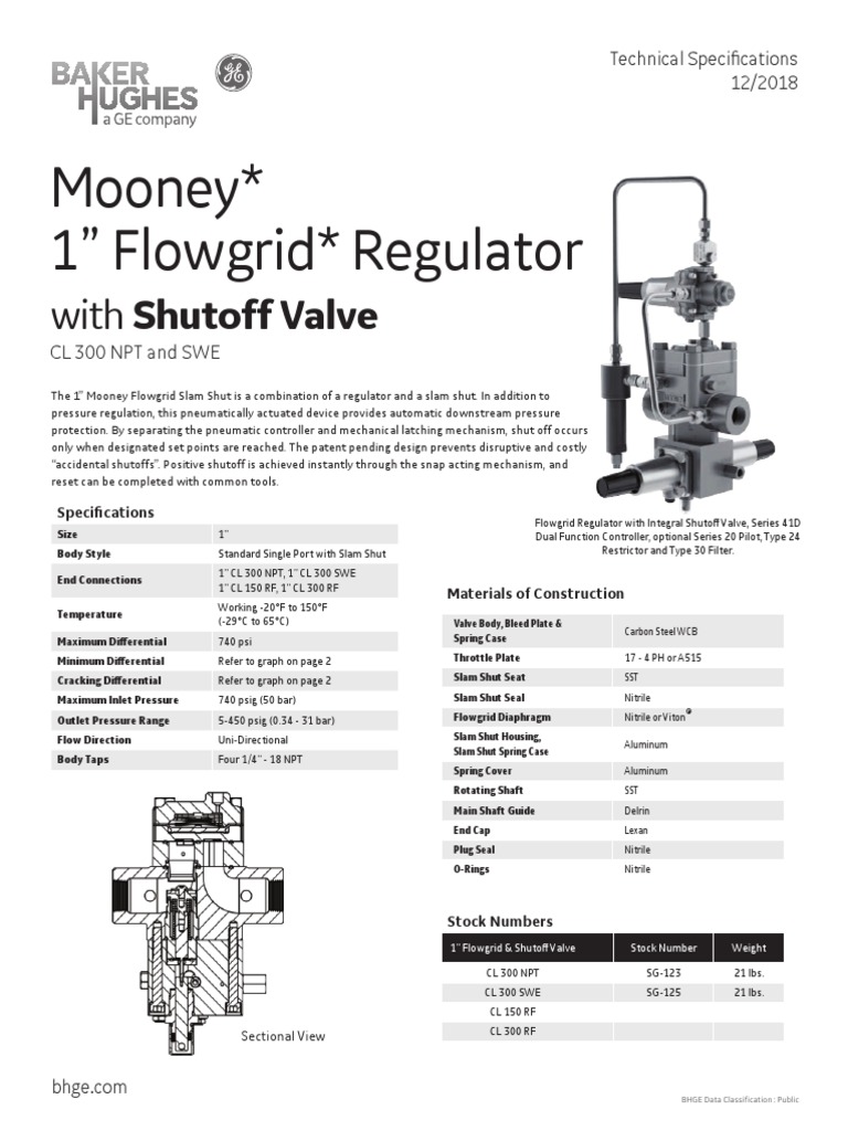 Mooney 1" Flowgrid Regulator: With Shutoff Valve | PDF | Valve ...
