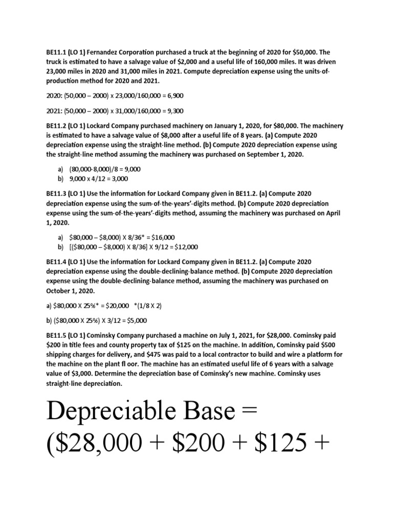 Depreciable Base ($28,000 + $200 + $125 + | PDF | Depreciation ...
