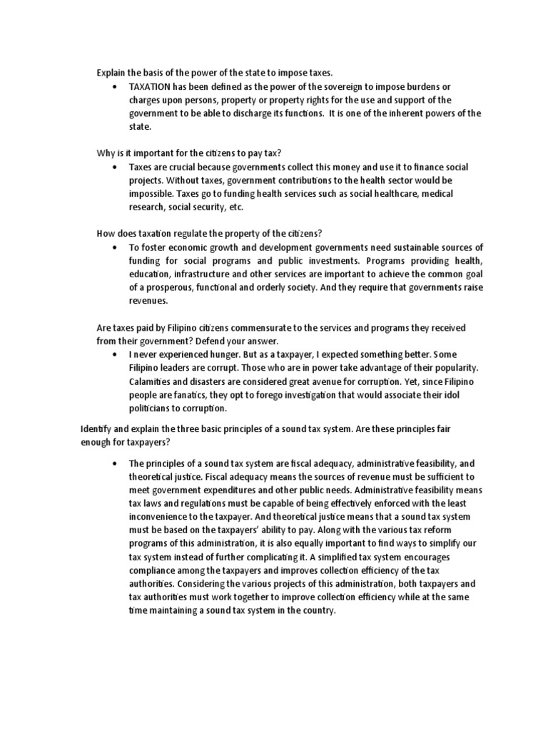 Basis of State Power to Impose Taxes | PDF | Taxes | Globalization