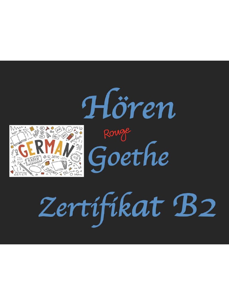 B2 Goethe Zertifikat Hören | PDF
