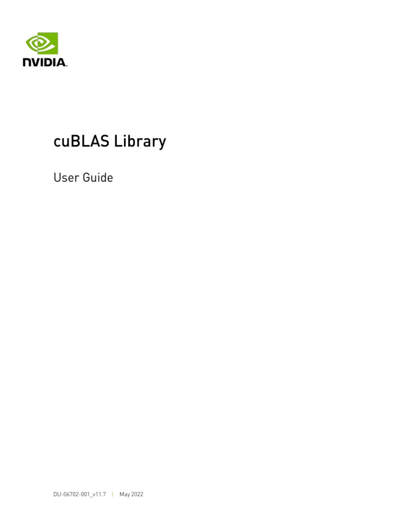 Cublas Library | PDF | Library (Computing) | Computer Programming