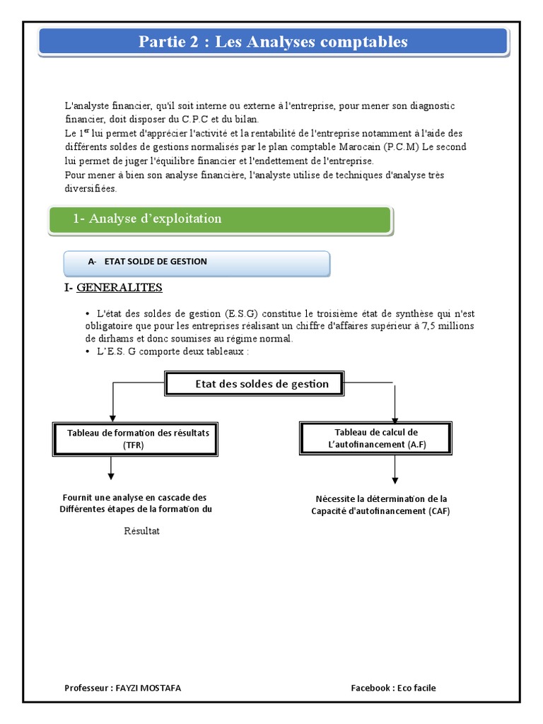Analyse comptable et bilan 2 bac | PDF | Revenu brut | Services financiers