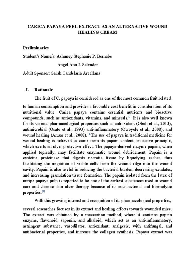 Carica Papaya Quantitative Research | PDF | Healing | Topical Medication