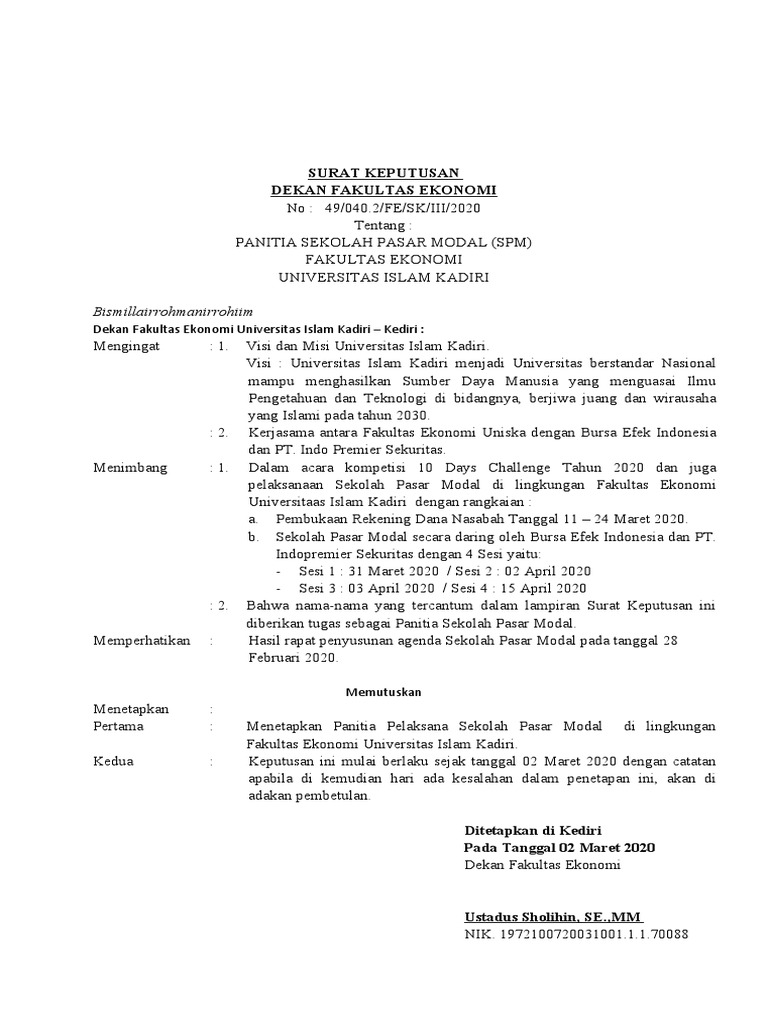 Susunan Panitia SPM 2020 | PDF