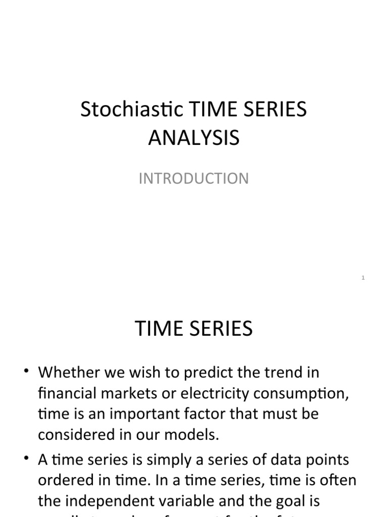 Stochastic Time Series Analysis Introduction Pdf Stationary Process