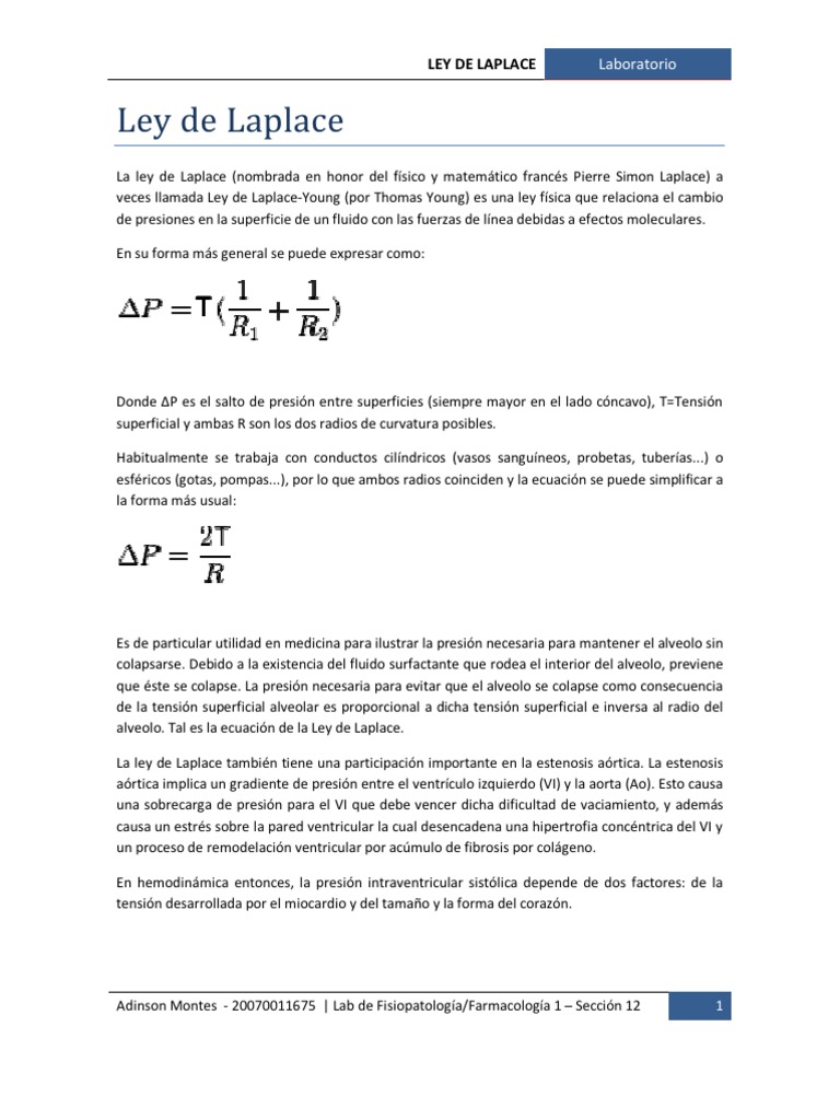Ley de Laplace | PDF