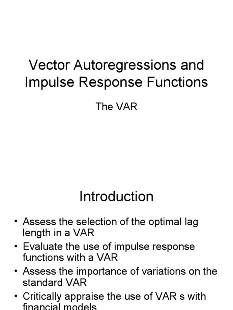 VAR & Impulse Response Function | PDF | Vector Autoregression | Akaike ...