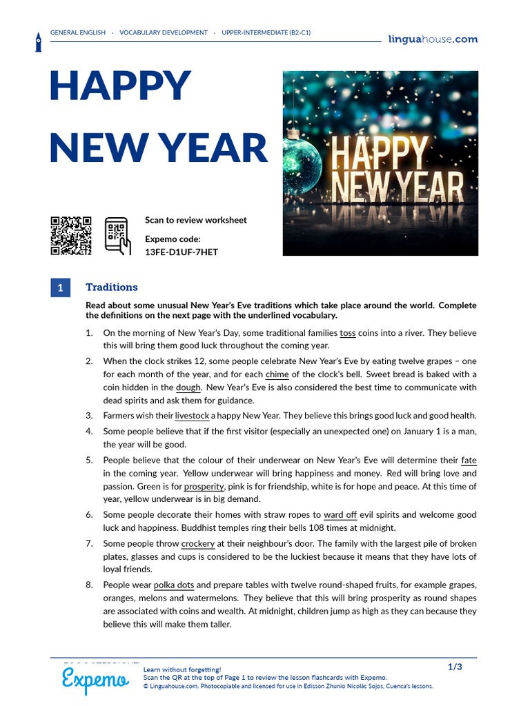 Happy New Year British English Teacher Ver2 | PDF