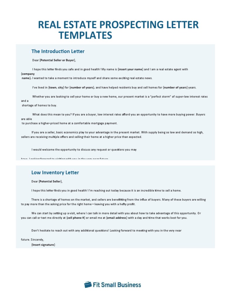 RE Prospecting Letter Templates | PDF | Foreclosure | Sales