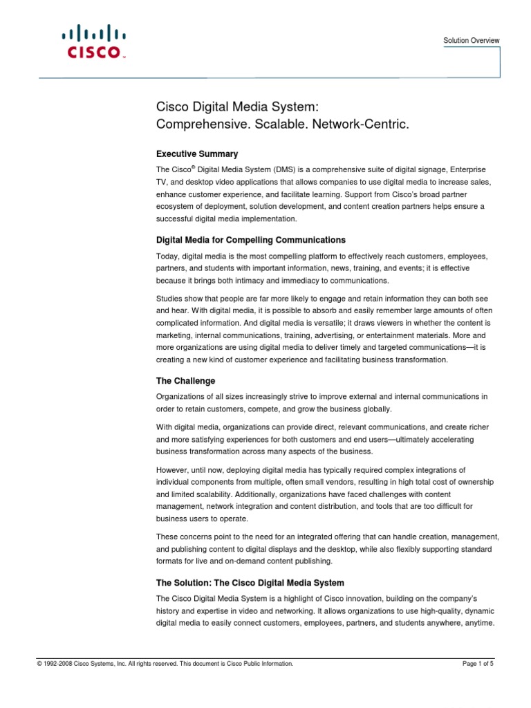 Cisco Digital Media System | PDF | Video On Demand | Streaming Media