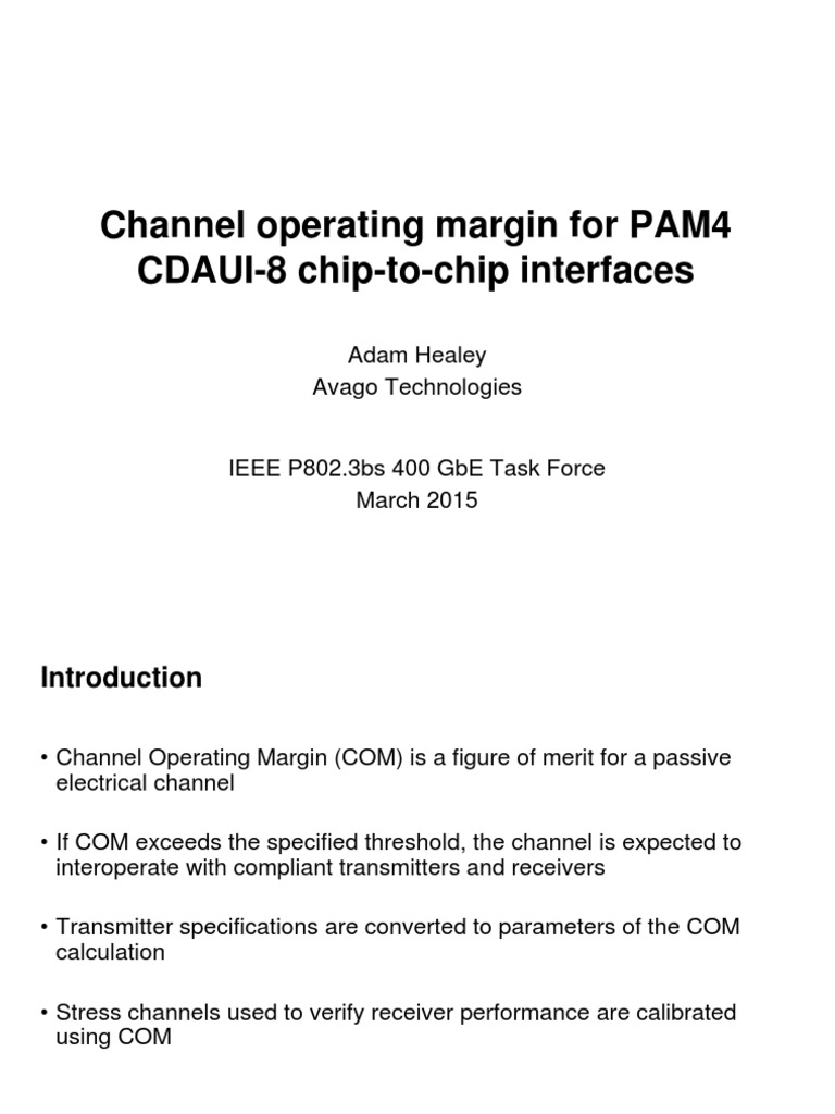 Channel Operating Margin For PAM4 CDAUI-8 Chip-To-Chip Interfaces | PDF ...