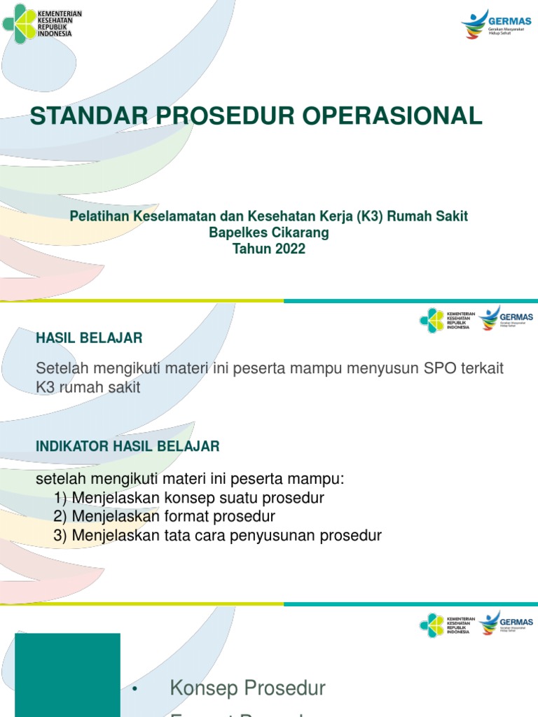MI 11 - Standar Prosedur Operasional K3 RS | PDF