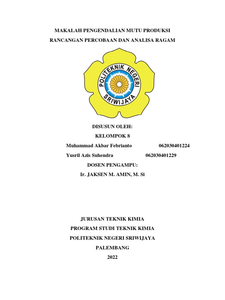 Makalah Rancangan Percobaan Dan Analisa Ragam | PDF