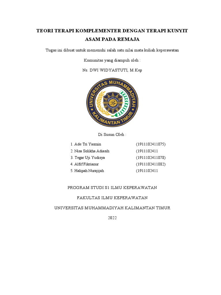 Kel. 8 - Teori Terapi Komplementer Dengan Terapi Kunyit Asam Pada Anak Remaja | PDF