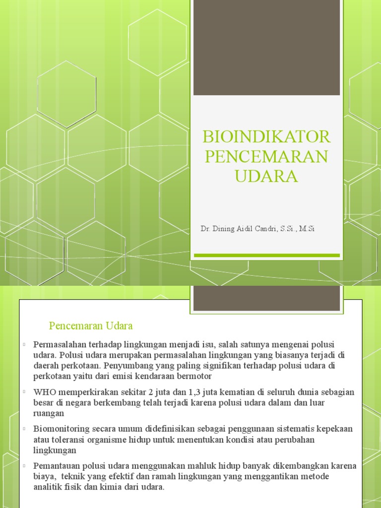 BIOINDIKATOR - PENCEMARAN UDARA - PPTX | PDF