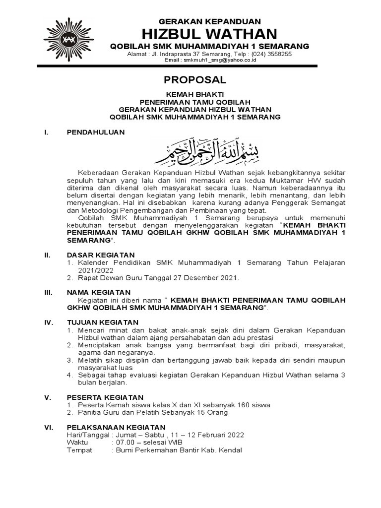 Proposal Kemah 2021 | PDF