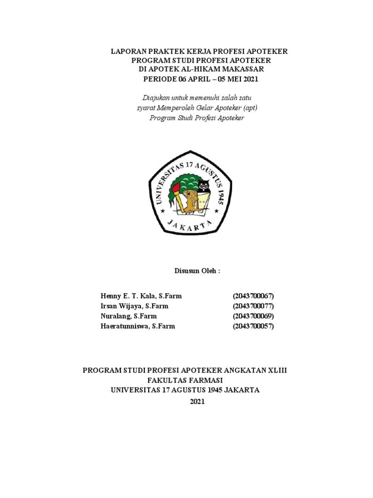 Laporan Pkpa Apotek Alhikam | PDF