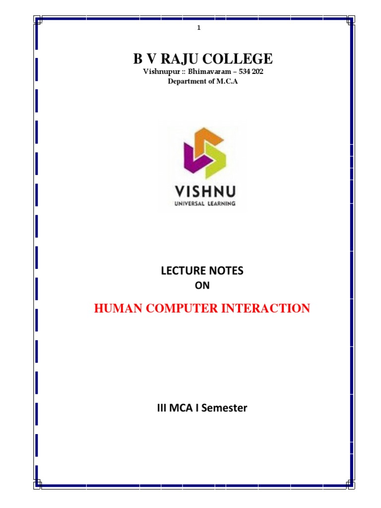 Hci Unit - 1 | PDF | Human–Computer Interaction | Usability Hci Unit - 1 | PDF | Human–Computer Interaction | Usability