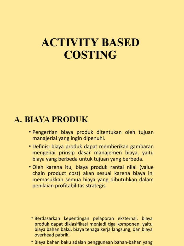 Activity Based Costing | PDF