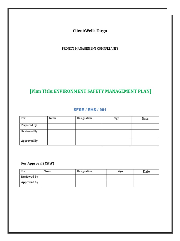 Environment Safety Management Plan | PDF | Waste | Pollution