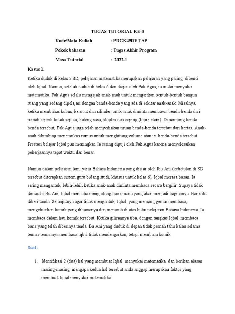 Tugas Tutorial Ke-3 Tap | PDF