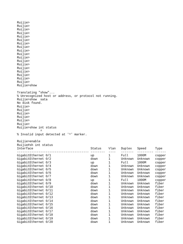 Ruijie Cli Command | PDF | Ip Address | Networking Standards