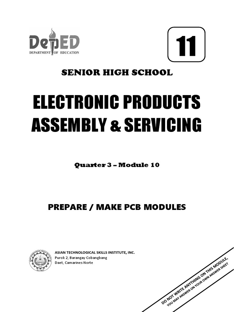EPAS Module 10 - Prepare Make PCB Modules | PDF | Rectifier | Power Supply