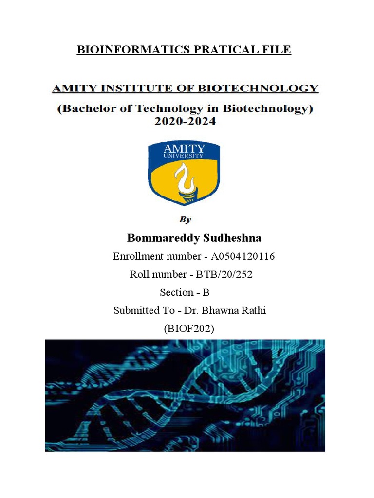 Bioinformatics Pratical File | PDF | Sequence Alignment | National ...