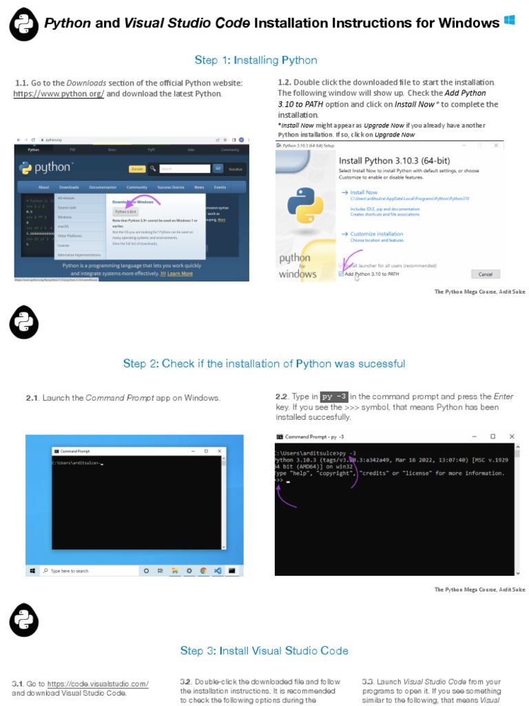 PDF Installation Instructions, Windows | PDF | Python (Programming Language) | Microsoft Software