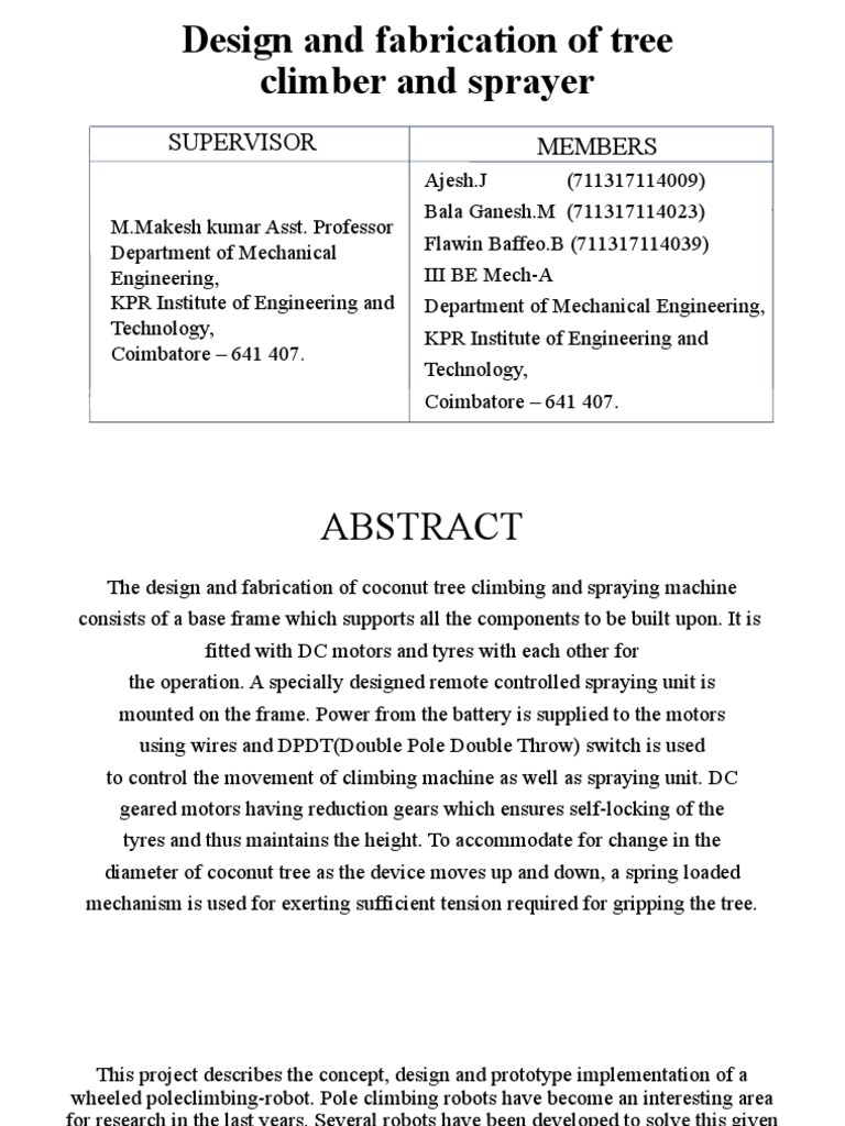 Design and Fabrication of Tree | PDF | Robot | Robotics