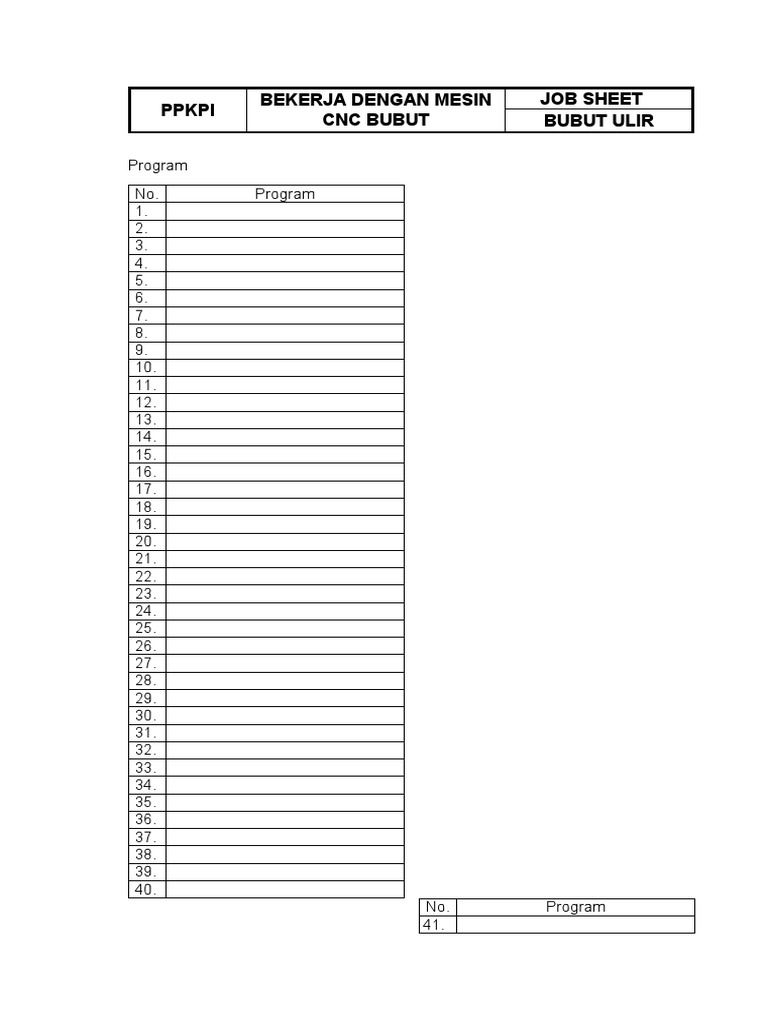 Ppkpi Bekerja Dengan Mesin CNC Bubut Job Sheet Bubut Ulir | PDF