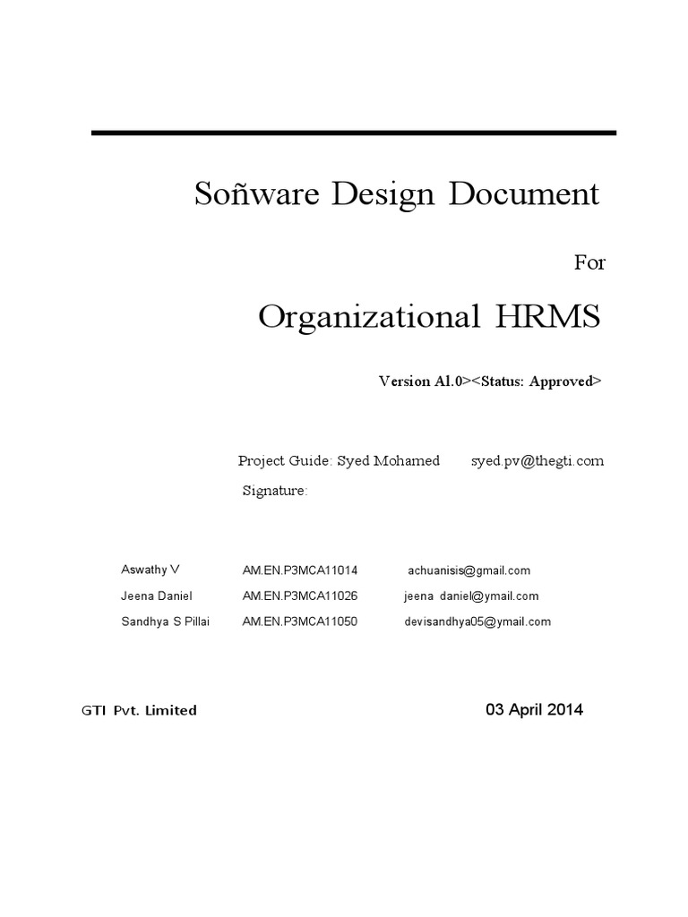 HRMS System Design Overview Document | PDF | Unified Modeling Language ...