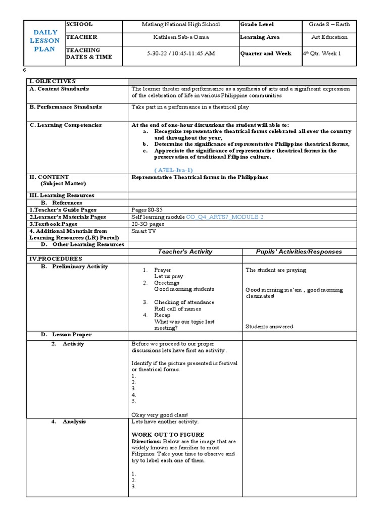 Lesson Plan Arts Discussion 2 | PDF | Puppetry | Learning
