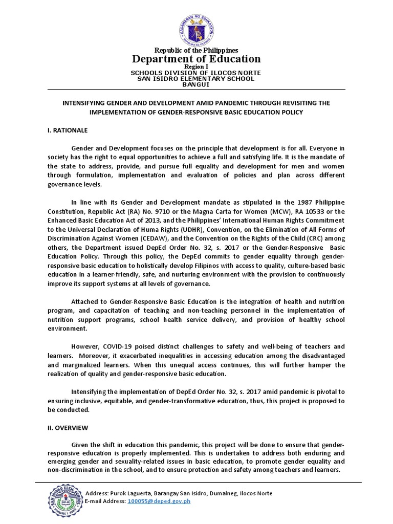 GAD Proposal 2022 | PDF | Gender And Development | Justice