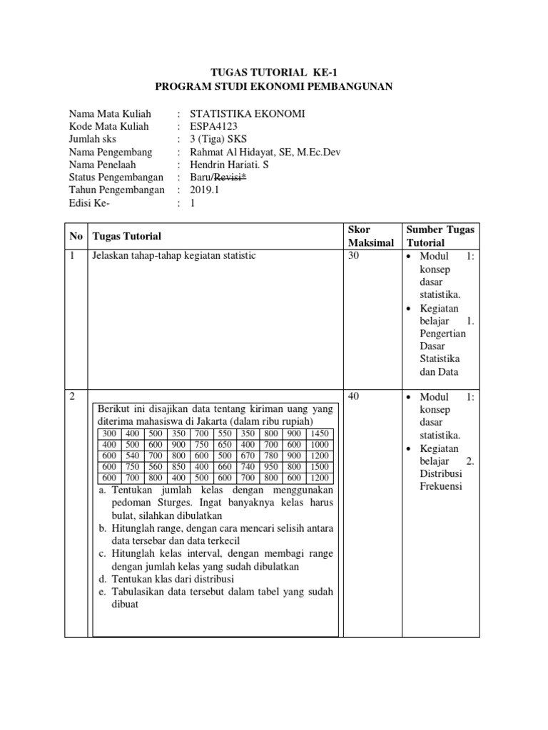 Tugas Tutorial 1 - Espa4123 | PDF