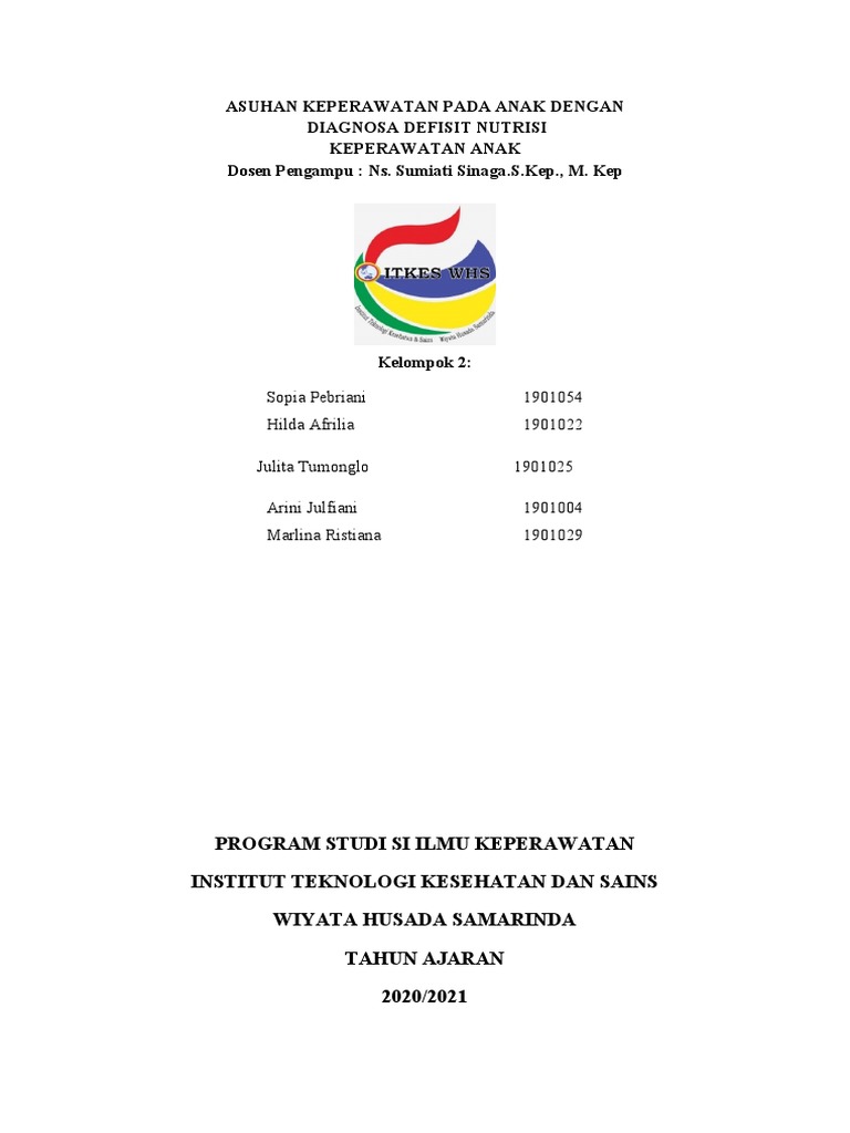 Askep Pada Anak Dengan Diagnosa Defisit Nutrisi Kel.2 | PDF