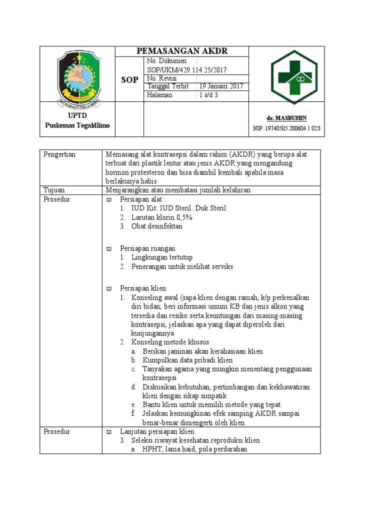 Panduan Pemasangan AKDR di Puskesmas | PDF