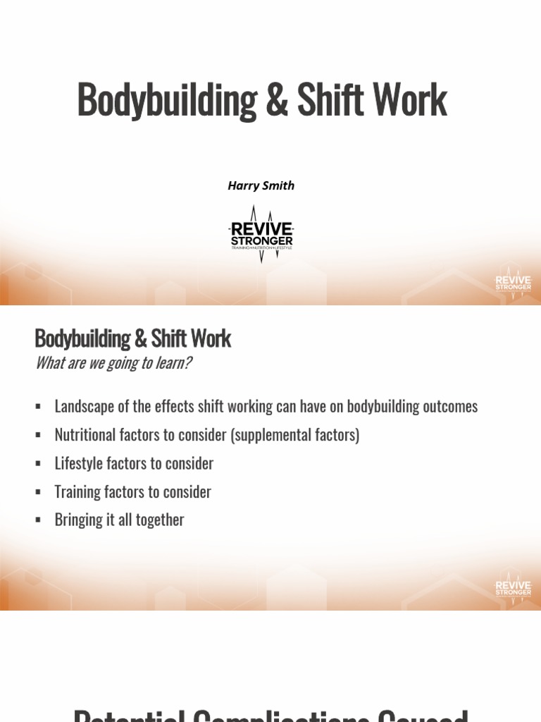 Bodybuilding & Shift Work | PDF | Sleep | Shift Work
