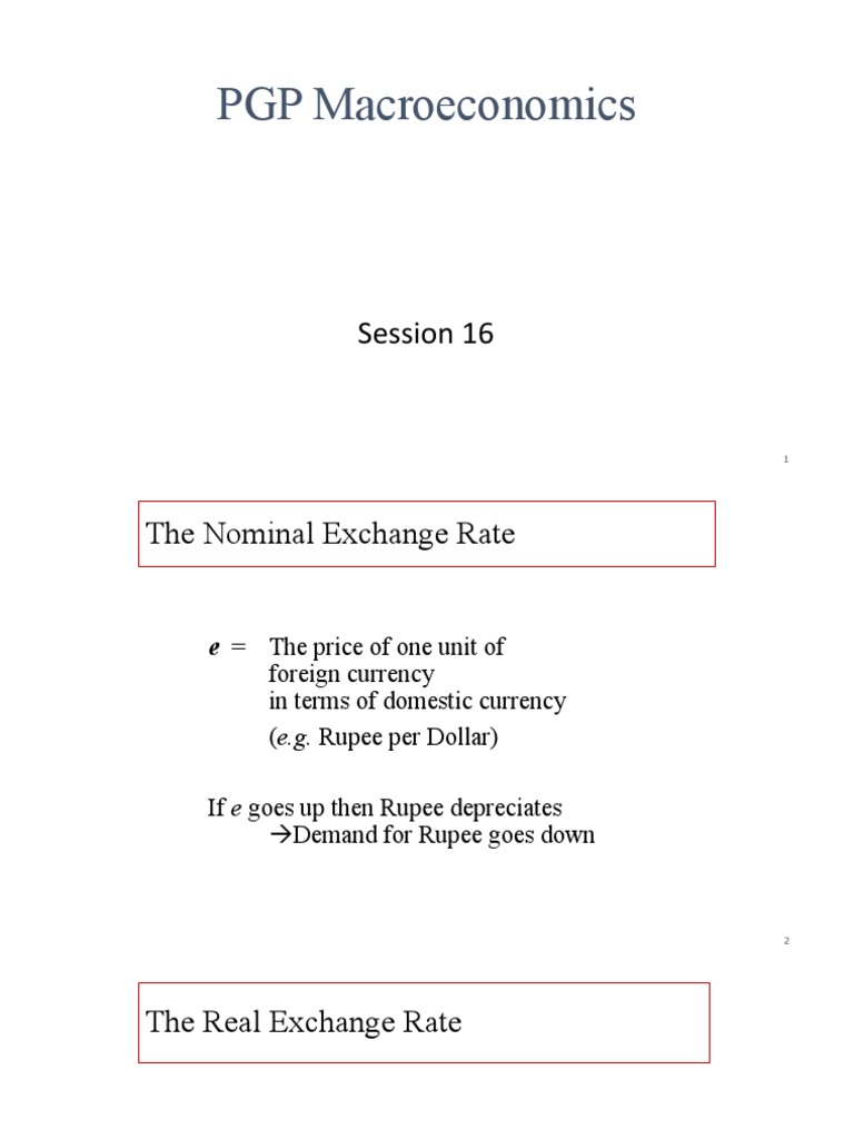 PGP Macroeconomics (Session 16) | PDF | Exchange Rate | Devaluation