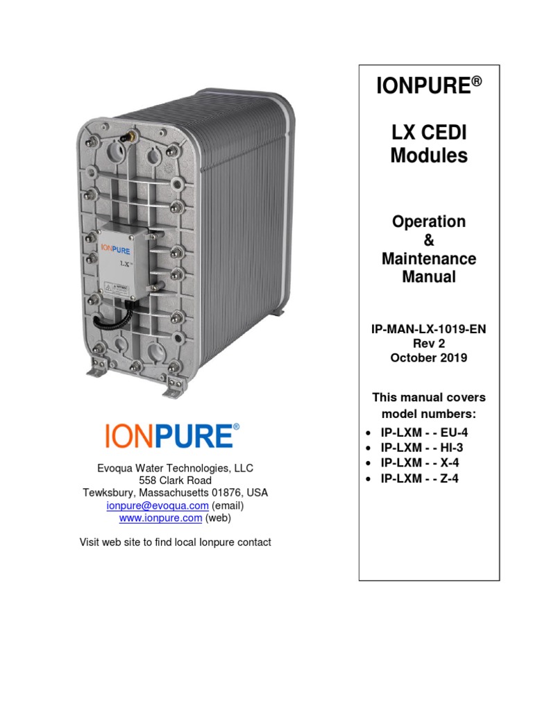 Ionpure: LX Cedi Modules | PDF | Electrical Connector | Pump