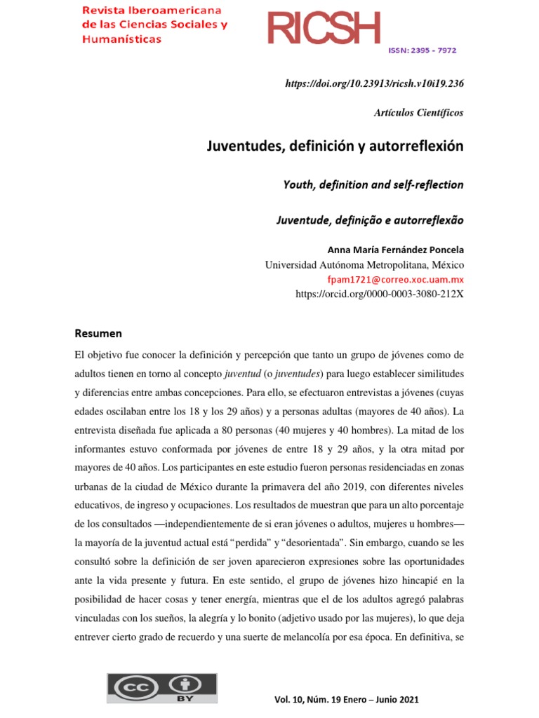 "Juventudes, Definición y Autodefinición." ANNA MARÍA FERNÁNDEZ PONCELA ...