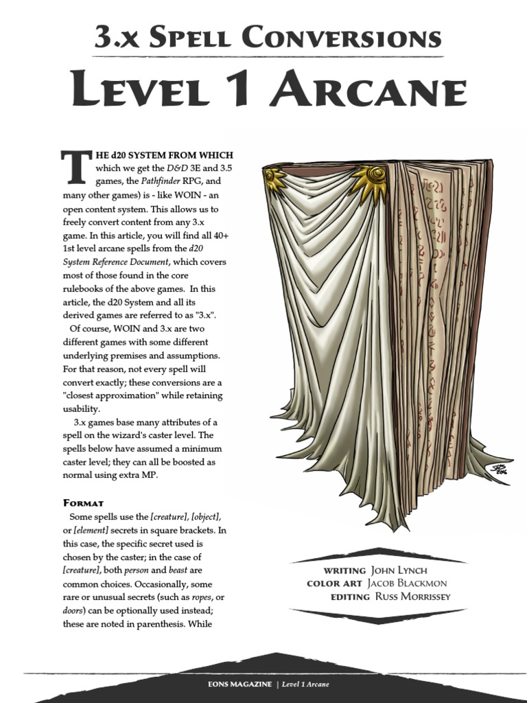 Eons 16 - OLD, Magic - Arcane Spells 1 | PDF