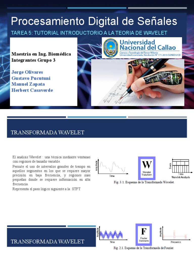 TAREA 5-Tutorial Wavelets | PDF | Wavelet | Procesamiento de señales digitales